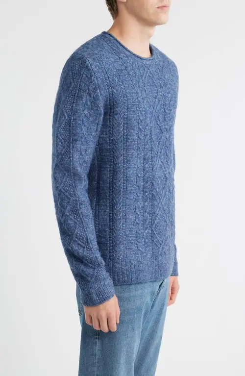 SCHOTT Tri-blend Fisherman Sweater - Navy