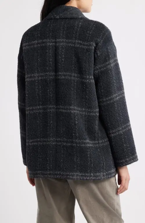 Eileen Fisher Shawl Collar Alpaca & Wool Blend Coat
