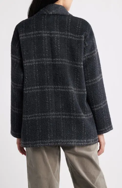 Eileen Fisher Shawl Collar Alpaca & Wool Blend Coat