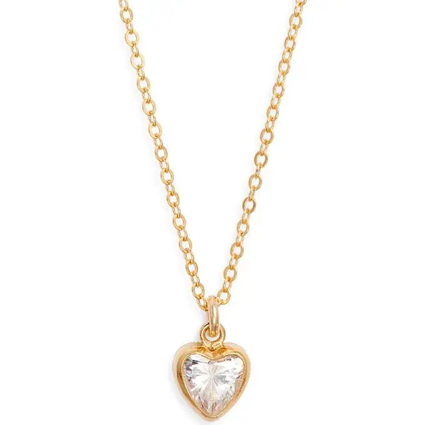 SET & STONES Amy Cubic Zirconia Heart Pendant Necklace - Gold