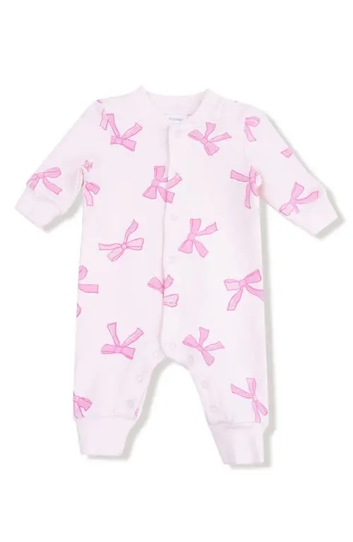 ANGEL DEAR Pretty Bow Print French Terry Romper - Light Pink