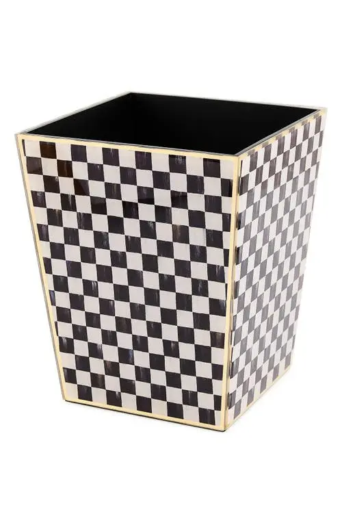 MACKENZIE-CHILDS Check Glass Waste Bin - Courtly