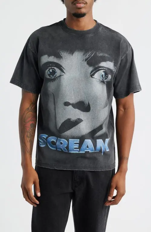ID SUPPLY CO Scream™ Stare Cotton Graphic T-shirt - Washed Black