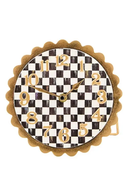 MACKENZIE-CHILDS Check Scalloped Desk Clock - Courtly