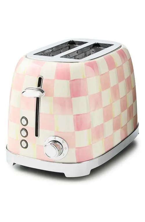 MACKENZIE-CHILDS Check 2-slice Toaster - Rosy