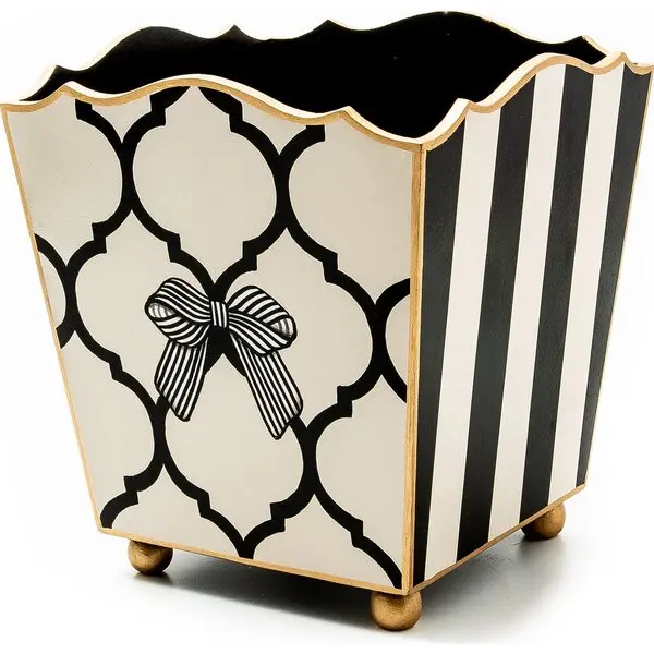 MACKENZIE-CHILDS Pretty As A Bow Waste Bin - Black