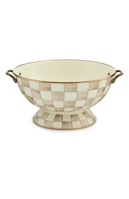 MACKENZIE-CHILDS Check Enameled Steel Everything Bowl - Mocha