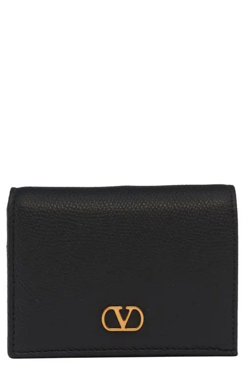 Valentino Garavani Vlogo Signature Leather Wallet - Nero