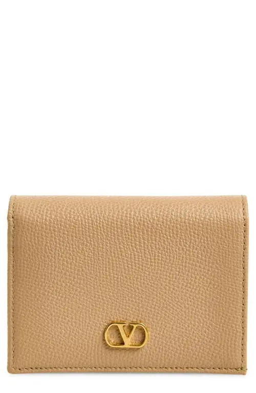 Valentino Garavani Vlogo Signature Leather Wallet - Rose Sand