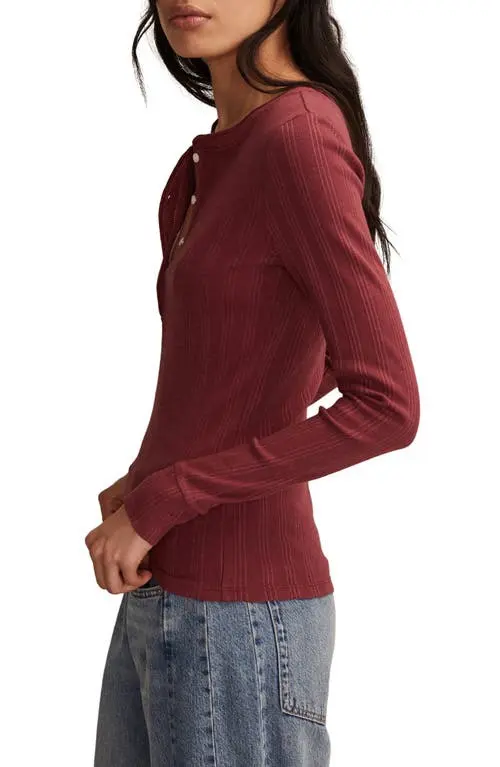 Lucky Brand Ribbed Henley - Carbernet