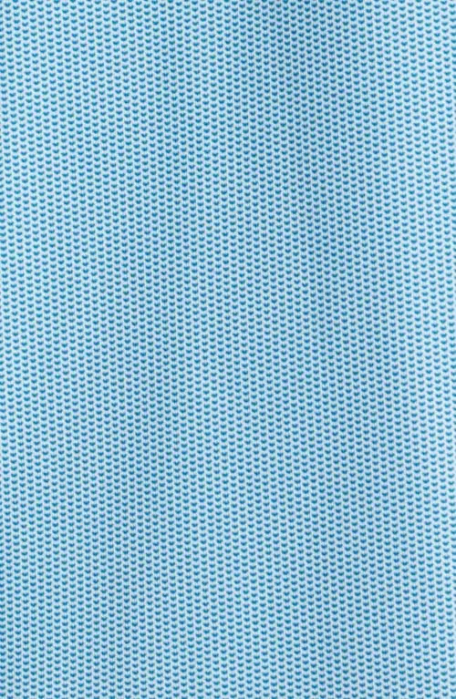 Stone Rose Bird's Eye Print Techno Stretch Performance Golf Polo - Aqua