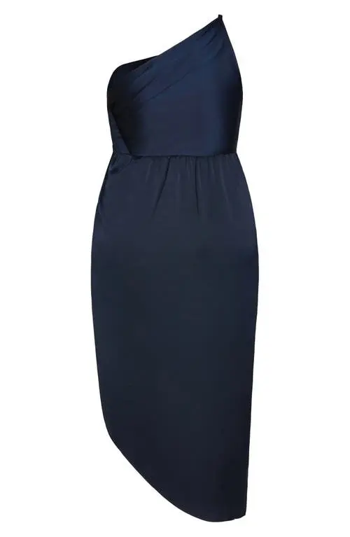 City Chic One-shoulder Maxi Dress - Navy