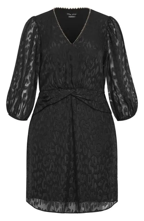 City Chic Lysandra Jacquard Dress
