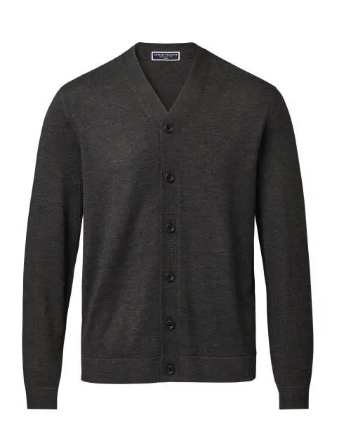 CHARLES TYRWHITT Merino Button-up Cardigan - Gray