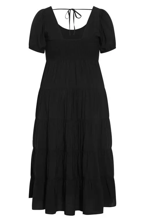 City Chic Mila Short Sleeve Maxi Dress - Black