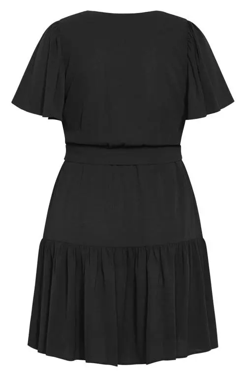 City Chic Catherine Faux-wrap Mini Dress