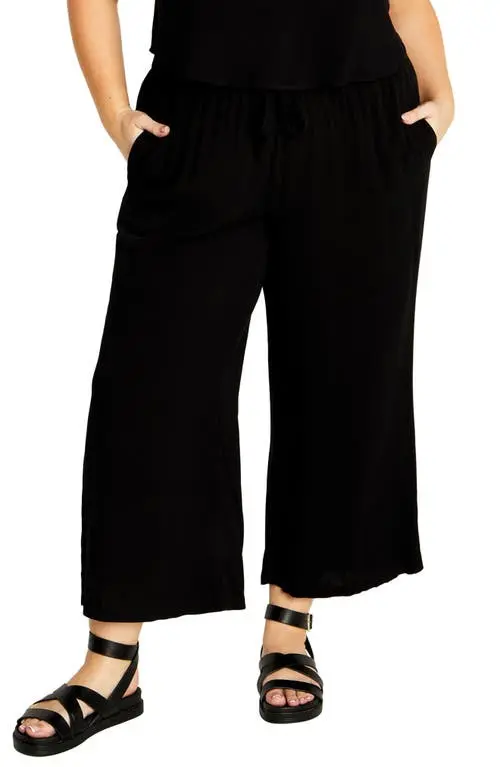 City Chic Nova Wide-leg Drawstring Ankle Pants