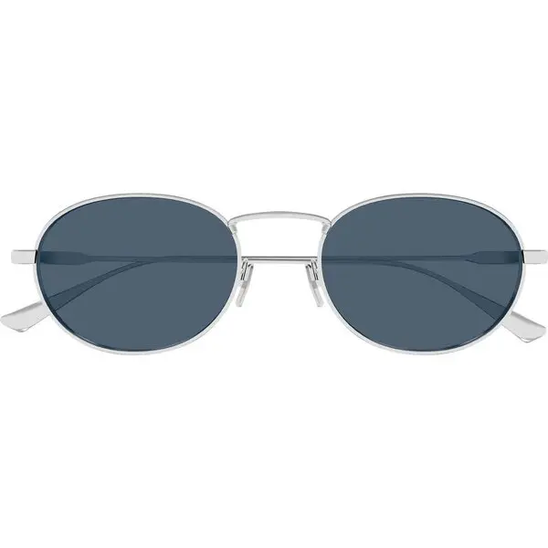 Saint Laurent 52mm Round Sunglasses - Silver
