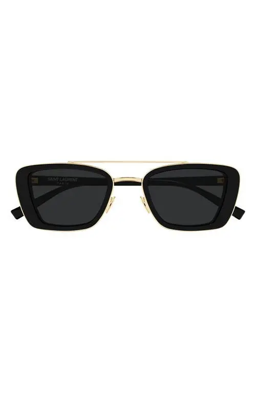 Saint Laurent 50mm Rectangular Sunglasses - Black