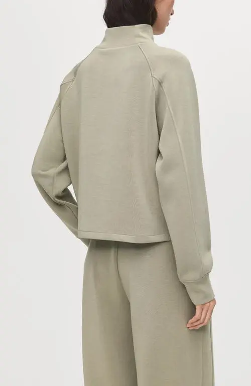 Mango Mock Neck Sweatshirt - Khaki Green