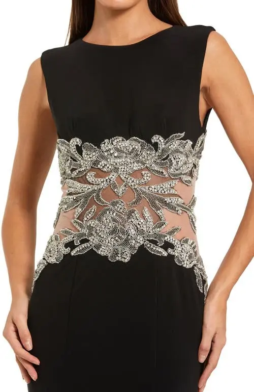 Mac Duggal Jersey Sleeveless Gown With Beaded Waist