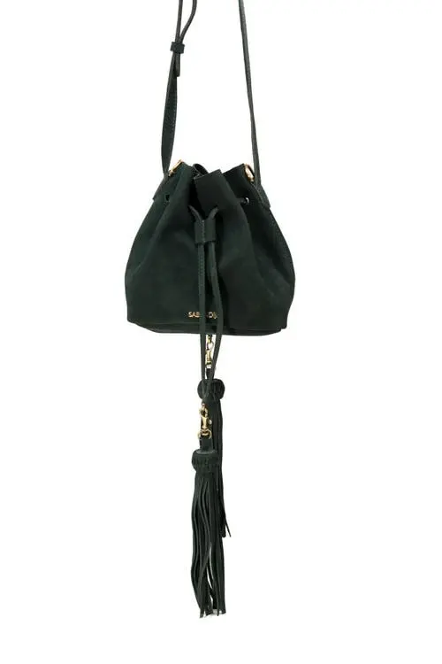 SABANDIJA Lechuza Suede Bucket Bag - Green
