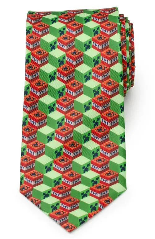 CUFFLINKS, INC. Creeper And Tnt Block Neck Tie - Green