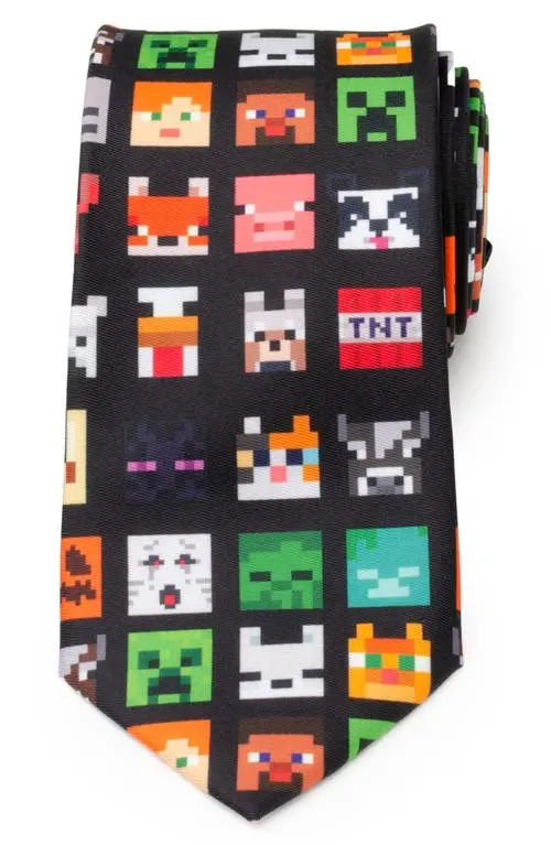 CUFFLINKS, INC. Minecraft Pixelated Necktie - Black