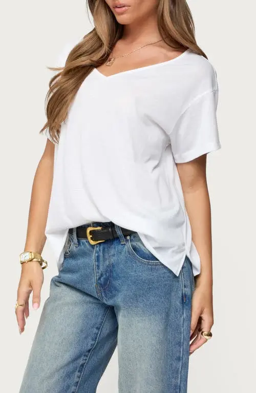 EDIKTED Sonora Oversize V-neck T-shirt