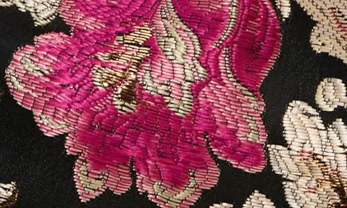 AZALEA WANG Floral Jacquard Peplum Blazer