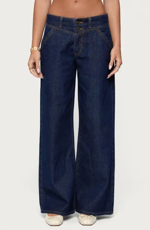EDIKTED Meredith Low-rise Wide-leg Jeans - Blue