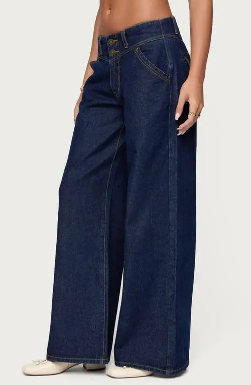 EDIKTED Meredith Low-rise Wide-leg Jeans - Blue