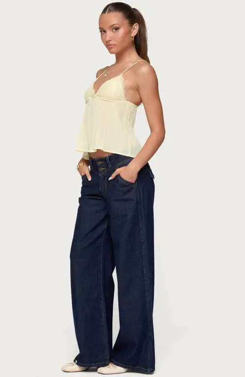 EDIKTED Meredith Low-rise Wide-leg Jeans - Blue