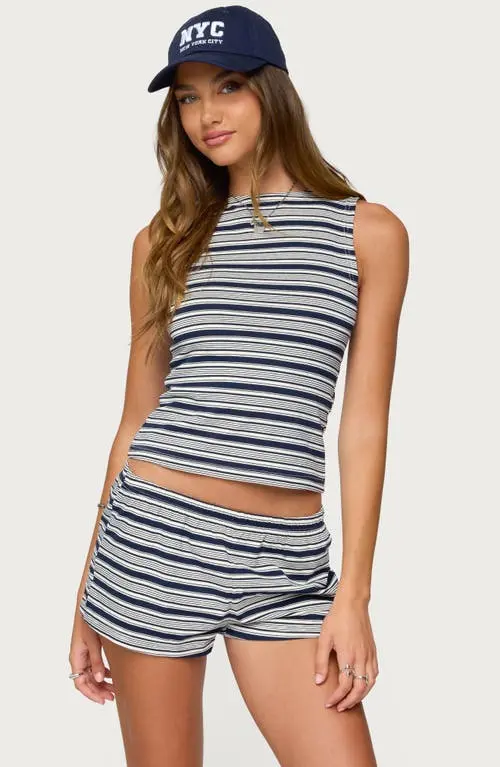 EDIKTED Glennon Stripe Tank - Navy