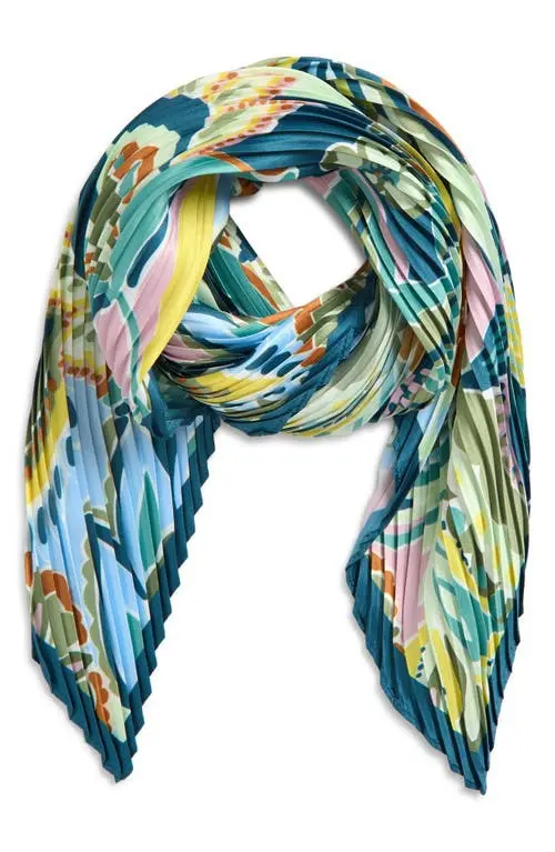 Echo Crazy Pleated Diamond Scarf - Citron