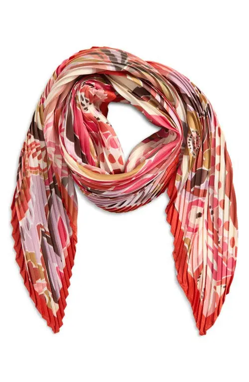 Echo Crazy Pleated Diamond Scarf - Red Clay