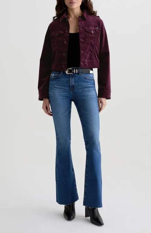 Ag Isa Crop Velvet Trucker Jacket
