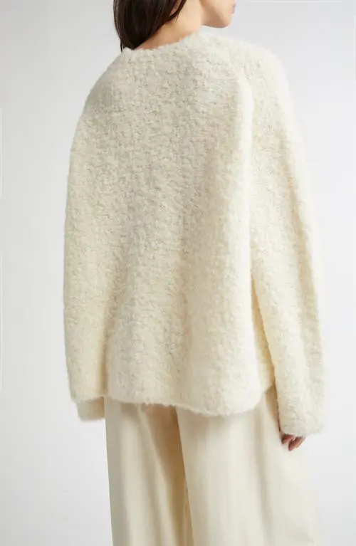 TOTEME Boxy Bouclé Alpaca Blend Sweater - Milk