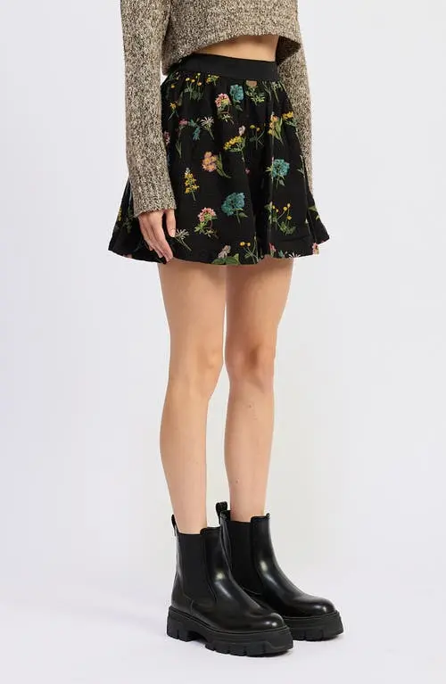 JACQUIE THE LABEL Lia Floral Embroidered Miniskirt