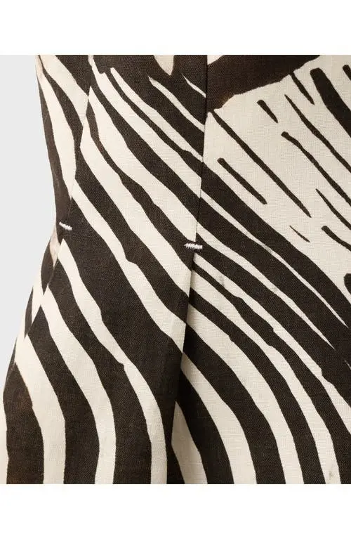 Mango Zebra-print Linen-blend Halter Vest
