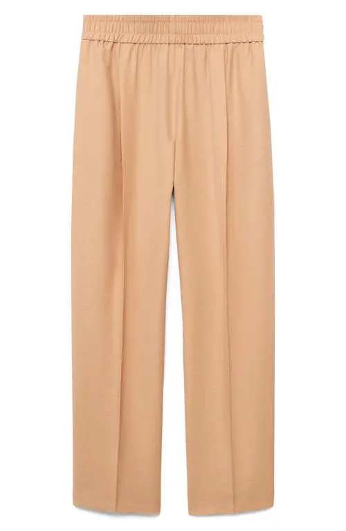 Mango Elastic Waist Lyocell-blend Straight-leg Pants