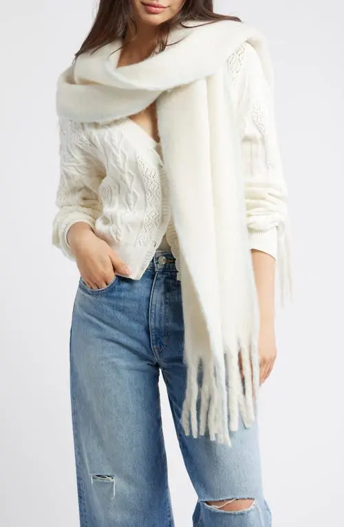 Free People Winter Chill Blanket Scarf - Cream