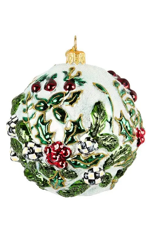 MACKENZIE-CHILDS Cardinal Glass Ball Ornament