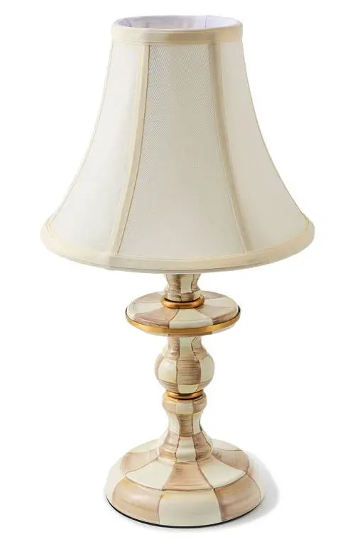 MACKENZIE-CHILDS Courtly Check Candlestick Lamp - Beige/white