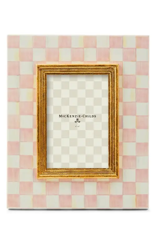 MACKENZIE-CHILDS Check Enameled Steel 4 X 6-inch Picture Frame - Rosy