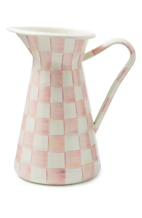 MACKENZIE-CHILDS Check Large Enameled Steel Practical Pitcher - Rosy