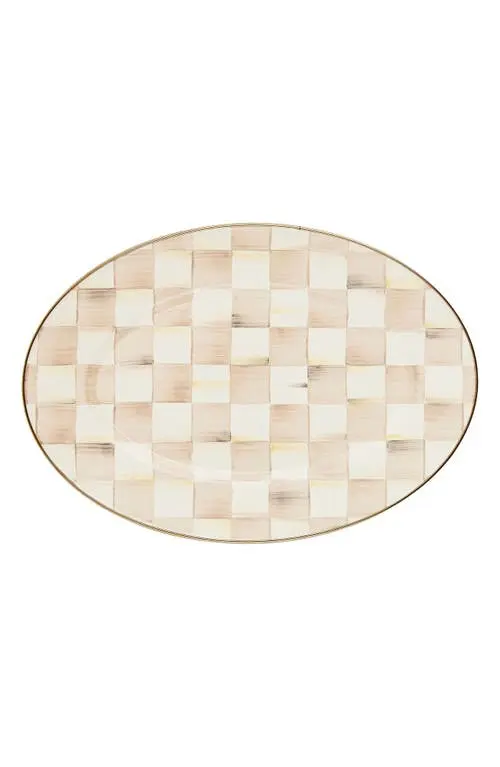 MACKENZIE-CHILDS Small Check Oval Platter - Mocha