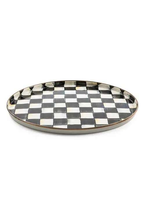 MACKENZIE-CHILDS Check® Enamel Round Tray - Courtly