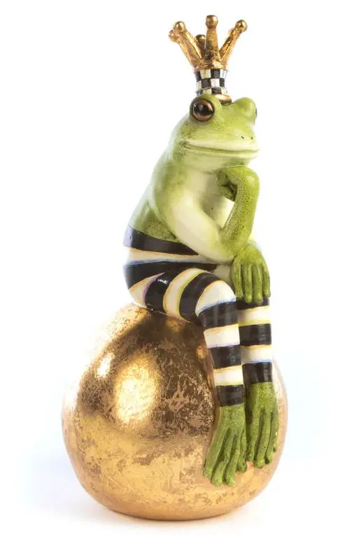 MACKENZIE-CHILDS Fergal Frog On Ball Figurine - Green