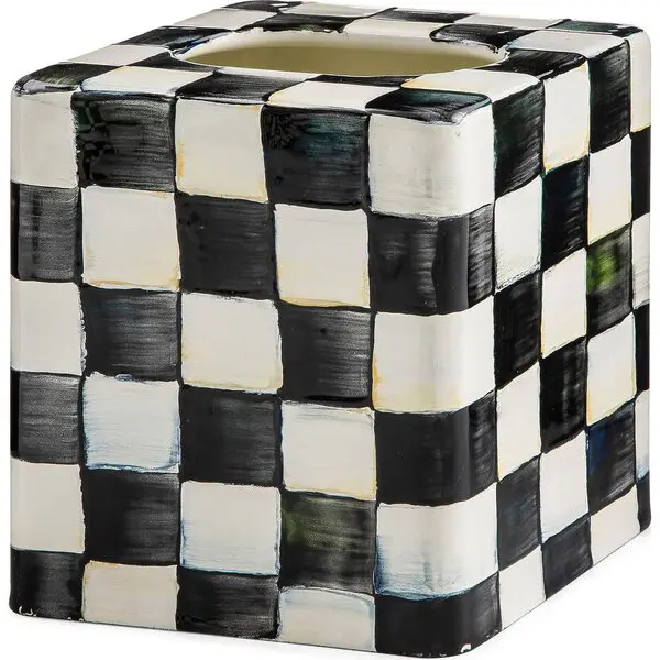 MACKENZIE-CHILDS Check Boutique Tissue Box Cover - Courtly